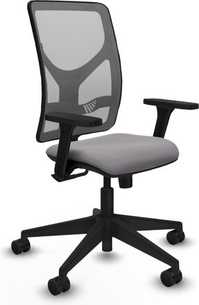 Piqueras y Crespo Grauer Schreibtischstuhl mit 3D-Armlehnen, h&ouml;henverstellbare Lendenwirbelst&uuml;tze. Ausgestattet mit 3 Positionen und Schneidschaum. Mit Rollen von 65 mm