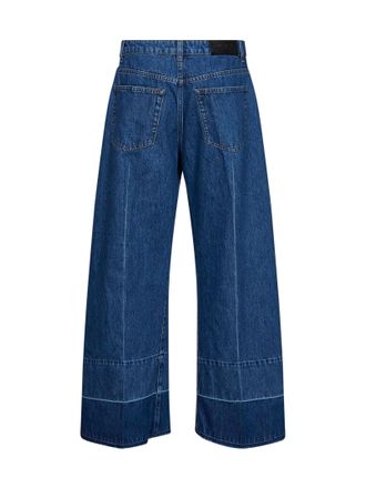 Givenchy Womens Denim Jeans Wide-Leg Blue Cotton