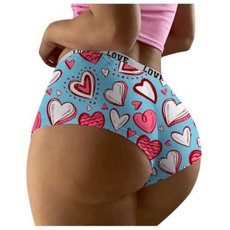 Generic Culotte sans Couture pour Femme, Sexy imprimée Saint-Valentin (Sky Blue, XXXL)