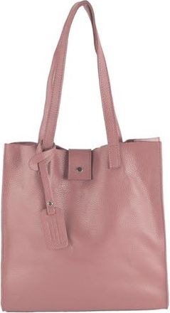 modamoda.de T247 - Sac cabas en cuir italien avec poche intérieure amovible, vieux rose, L