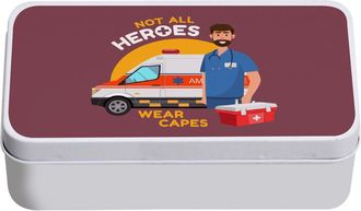 Fabulous Paramedics First Aid Job Metallbox, Rot, 11 x 18,5 x 5,5 cm - Aufbewahrungsbox, Schlüssel, Werkzeuge, Lunchbox, Zucker, Kekse