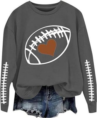 Generic Sweat-shirts pour femme - Imprim&eacute; graphique britannique - Haut surdimensionn&eacute; - Col rond - Manches longues - Automne - Hiver - D&eacute;contract&eacute; - Confortab