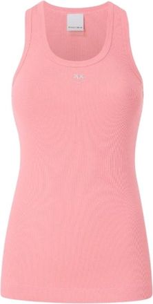 Pinko Pinko, Femme, Tops, Rose, Taille: 36 FR D&eacute;bardeur c&ocirc;tel&eacute; en coton