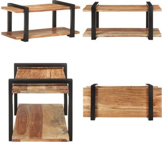 vidaXL Meuble tv 90x40x40 cm Bois dacacia solide - Meubles Tv - Meuble Tv Industriel - Meuble Tv Acacia - Meuble Bas - Console Tv - Home & Living