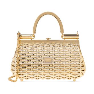 Dolce & Gabbana Kleine Sicily Interwoven Henkeltasche - - Bags - Damen - Gelb - ONE SIZE