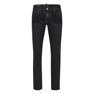 Philipp Plein Homme, Jeans, Noir, Taille: W30 Pantalon Coupe Super Droite