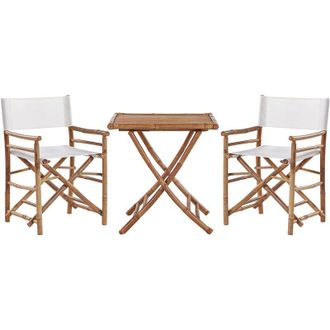 Beliani Beliani - Salon de Jardin Bistrot Table pliante et 2 Fauteuils Metteur en Sc&egrave;ne pour Terrasse ou Balcon au Style Modern Boho et Scandinave