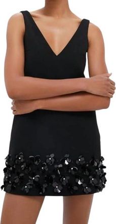 Self Portrait Sequin Embellished Black Mini Dress Size XS