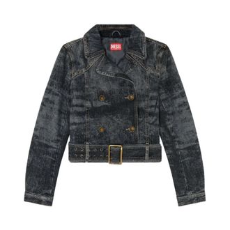Diesel De-Legend-S Cropped Denim Jacket - - Jackets - Damen - Schwarzk - L