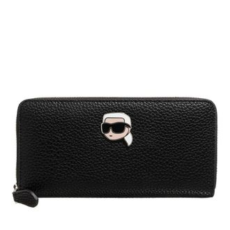 Karl Lagerfeld Portemonnaie - Ikon Pebble Cont Wallet - Gr. unisize - in Schwarz - f&uuml;r Damen