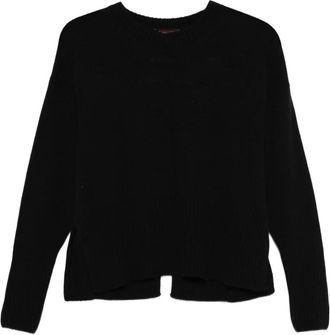 Incentive! Cashmere pull en cachemire à fente au dos - Noir