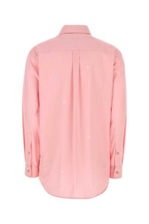 Burberry Womens Embroidered Poplin Shirt Dahliapinkwhitest Exterior: Cotton Camicie