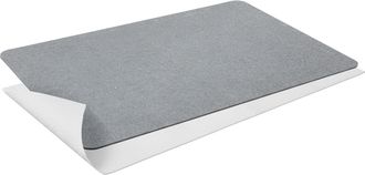 Relaxdays Badematte Kieselgur, 50 x 70 cm, wasserabsorbierend, schnelltrocknend, rutschfest, Badezimmerteppich, grau