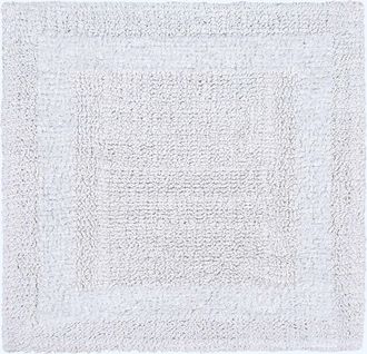 Homescapes Premium Duschvorleger weiß, Duschteppich 50x50 cm mit Wende-Design, Kleiner Badteppich Baumwolle