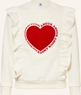 Petit Bateau Petit Bateau Sweatshirt Mit Rüschen weiss