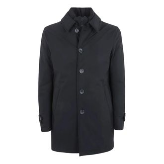 Herno Blaue &Uuml;bergangsjacke mit abnehmbarem Kragen - - Coats - Herren - Blau - M