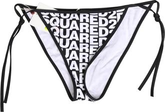 Dsquared2 Femme, Maillots de bain, Multicolore, Taille: 42 FR Bas de Bikini Imprim&eacute; Logo en Nylon