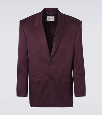 Saint Laurent Blazer en satin duchesse et soie