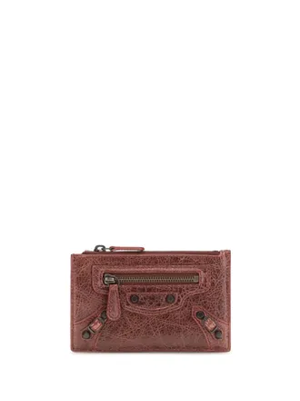Balenciaga Womens Long Card Holder Le City Berry Red Lambskin Wallets & Purses