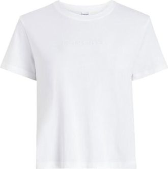 Calvin Klein T-Shirt Manches Courtes Femme Classic Coton, Blanc (White), XL