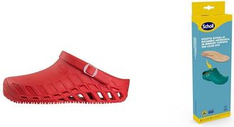 Scholl Clog Evo Rot Anatomische und Antistatische Einlegesohlen für Clog Evo - Rot/Braun