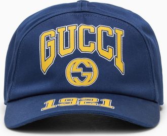 Gucci Blaue Baseballkappe mit Logo