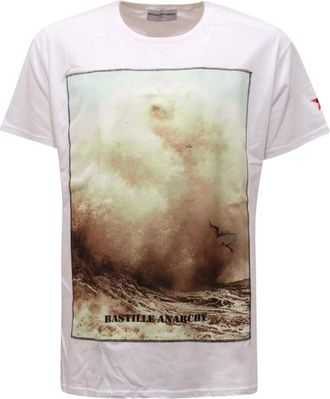 Bastille Homme, Tops, Blanc, Taille: XL Maglia Rive Droit Wavesulf