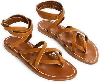 K.Jacques K. jacques - flache ledersandalen - braun