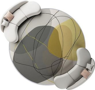 Generic Tapis Lavable et Antid&eacute;rapant Beige pour Salon Salle &agrave; Manger Chambre Adulte et Ado Cuisine - Tapis Motif Minimaliste Peinture Abstraite Blocs De Coul