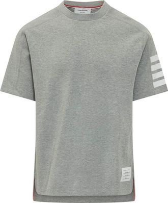 Thom Browne Homme, Sweatshirts et sweats &agrave; capuche, Gris, Taille: 2XL Four-Bar T-Shirt