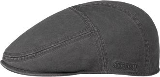 Stetson Paradise Cotton Schirmm&uuml;tze Flat Cap UV-Schutz 40 Baumwolle Herren Sommer Winter dunkelgrau XL (60-61 cm)