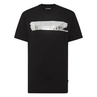 Plein Sport T-Shirt Rundhals Silber Brush - - Sport - Herren - Schwarzk - 2XL
