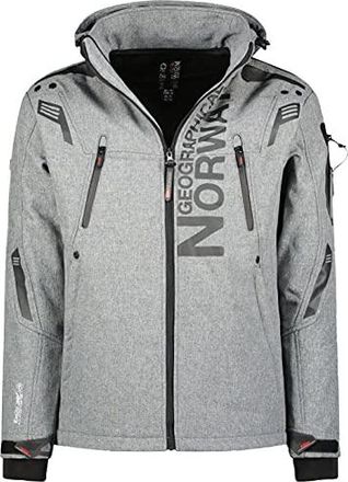 Geographical Norway TALENTUEUX MEN Veste Softshell Homme Impermeable Manteau Respirant &Agrave;Capuche Outdoor Fermeture Eclair Blouson Coupe Vent Tactique Hiver Activites Exter