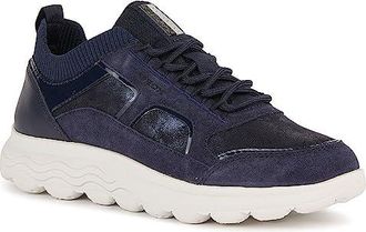 Geox Baskets D Spherica C pour Femme, Bleu Marine, 38 EU