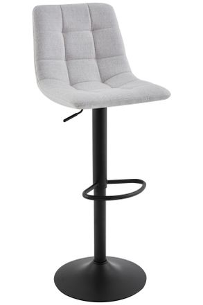 Stylife Barhocker, Schwarz, Beige, Metall, Textil, Drehteller, 43x90-112x47 cm, Sitzfl&auml;che 360&deg; drehbar, Esszimmer, Barm&ouml;bel, Barhocker