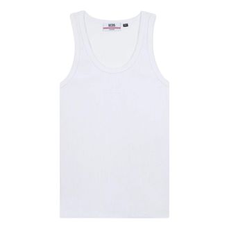 GCDS Rippstrick-Top ohne &Auml;rmel - - Tops - Damen - Wei&szlig; - XS
