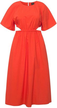 Ulla Popken Maxikleid Maxikleid Cut-Outs Rundhals Halbarm