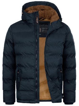 Indicode Herren Nemos Steppjacke mit Kapuze | Herrenjacke Winterjacke Freizeitjacke M&auml;nner Black, S