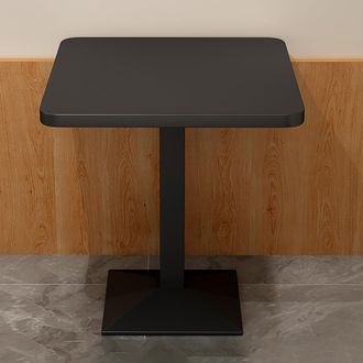 Generic Stehtisch, quadratischer Esstisch mit schwarzem Metallgestell, industrielle Bartischplatte aus Holz, hohe Stehtische, K&uuml;chentische in Tresenh&ouml;he f&uuml;r R