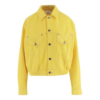 Versace Femme, Vestes, Jaune, Taille: 38 FR Cotton Denim Jacket