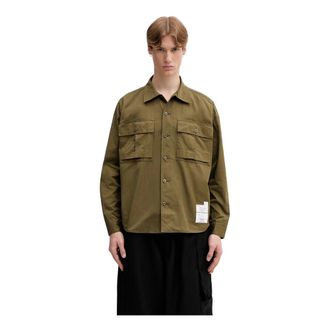 Neighborhood Oversized Baumwollhemd - - Shirts - Herren - Gr&uuml;n - L
