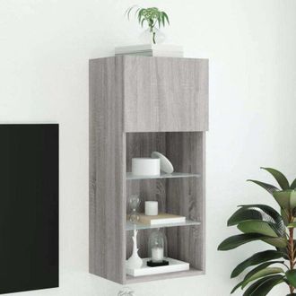 vidaXL Vidaxl - TV-Schrank mit LED-Leuchten Grau Sonoma 40,5x30x90 cm 67437