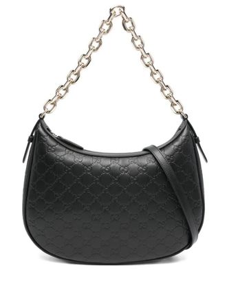 Gucci Hobo Bags - Gg Emblem Large Shoulder Bag - Gr. unisize - in Schwarz - f&uuml;r Damen