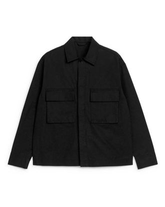 Arket Overshirt Aus Baumwollcanvas -Schwarz