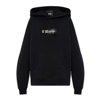 Yohji Yamamoto Brushed Terry GFX Hoodie - - Sweatshirts & Hoodies - Herren - Schwarzk - M