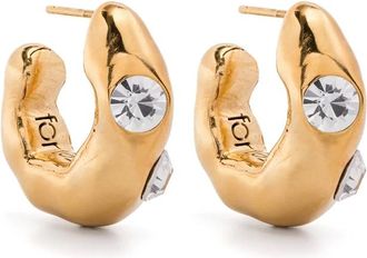 Forte_Forte Femme, Accessoires, Jaune, Taille: ONE Size Boucles dOreilles Papillon en Cristal Duo