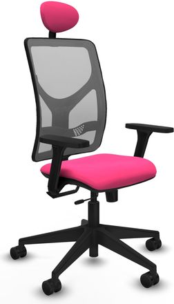 Piqueras y Crespo Rosada Schreibtischstuhl mit 3D-Armen, h&ouml;henverstellbarer Lendenwirbelst&uuml;tze und festem Kopfteil, ausgestattet mit Syncro/Traslack und Schneideschaum,