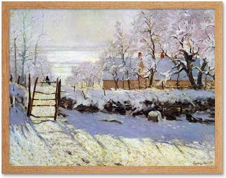 Wee Blue Coo Claude Monet Magpie Old Master Painting Art Print Framed Poster Wall Decor Kunstdruck Poster Wand-Dekor-12X16 Zoll