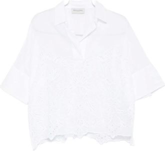 Ermanno Scervino Femme, Blouses et Chemises, Blanc, Taille: 38 FR Chemisier Court en Dentelle
