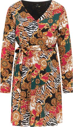 Faina Midikleid Damen Rot Mehrfarbig